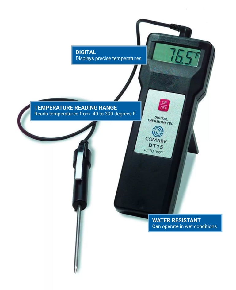 Comark DT15 Hand Held Digital Temperature Tester, -40 to 300 Degrees F