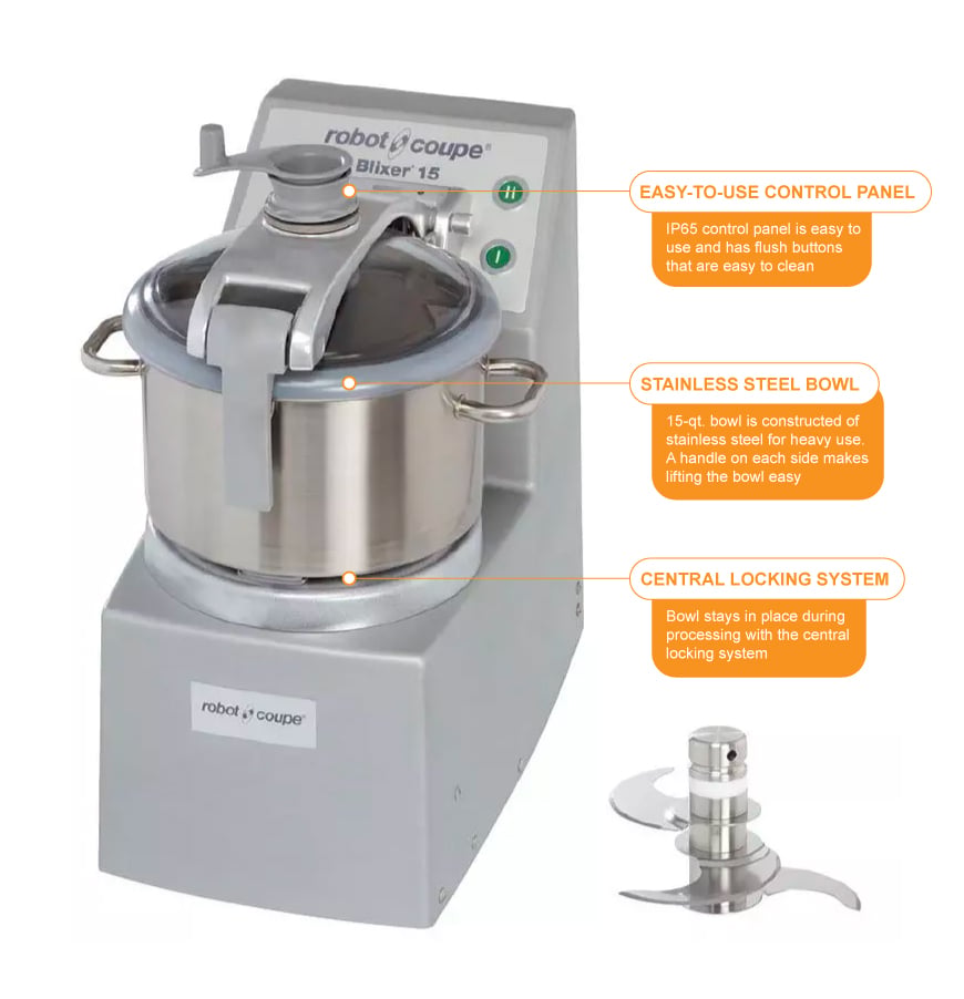 Robot Coupe BLIXER15 Vertical Commercial Blender Mixer w/ 15 qt ...