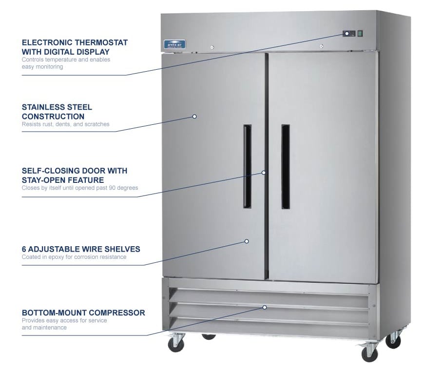 Arctic Air AR49 54" Two Section Reach In Refrigerator, (2) Left/Right ...