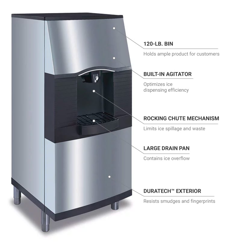 Manitowoc Ice SPA160 Floor Model Cube Ice Dispenser - 120 lb Storage ...