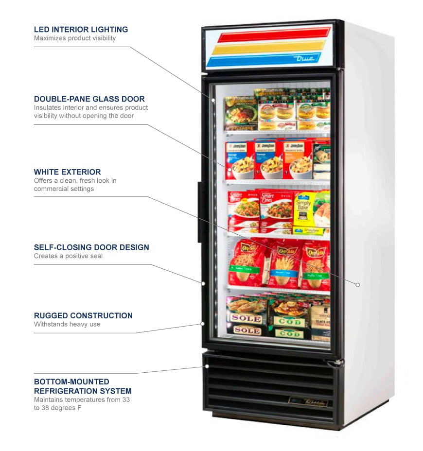 True GDM-26-HC~TSL01 30" One Section Glass Door Merchandiser, (1) Right ...