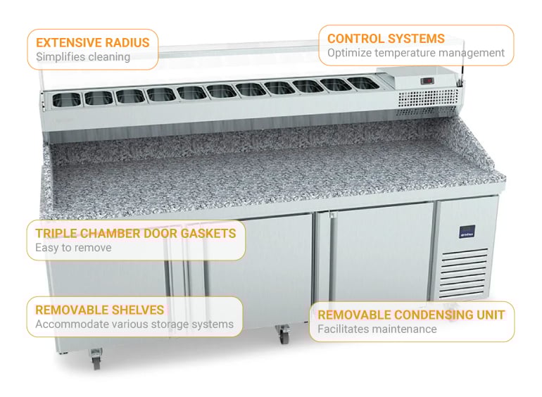 Infrico IRT-MR93-GTCOMBO 93 1/4" Pizza Prep Table w/ Refrigerated Base ...