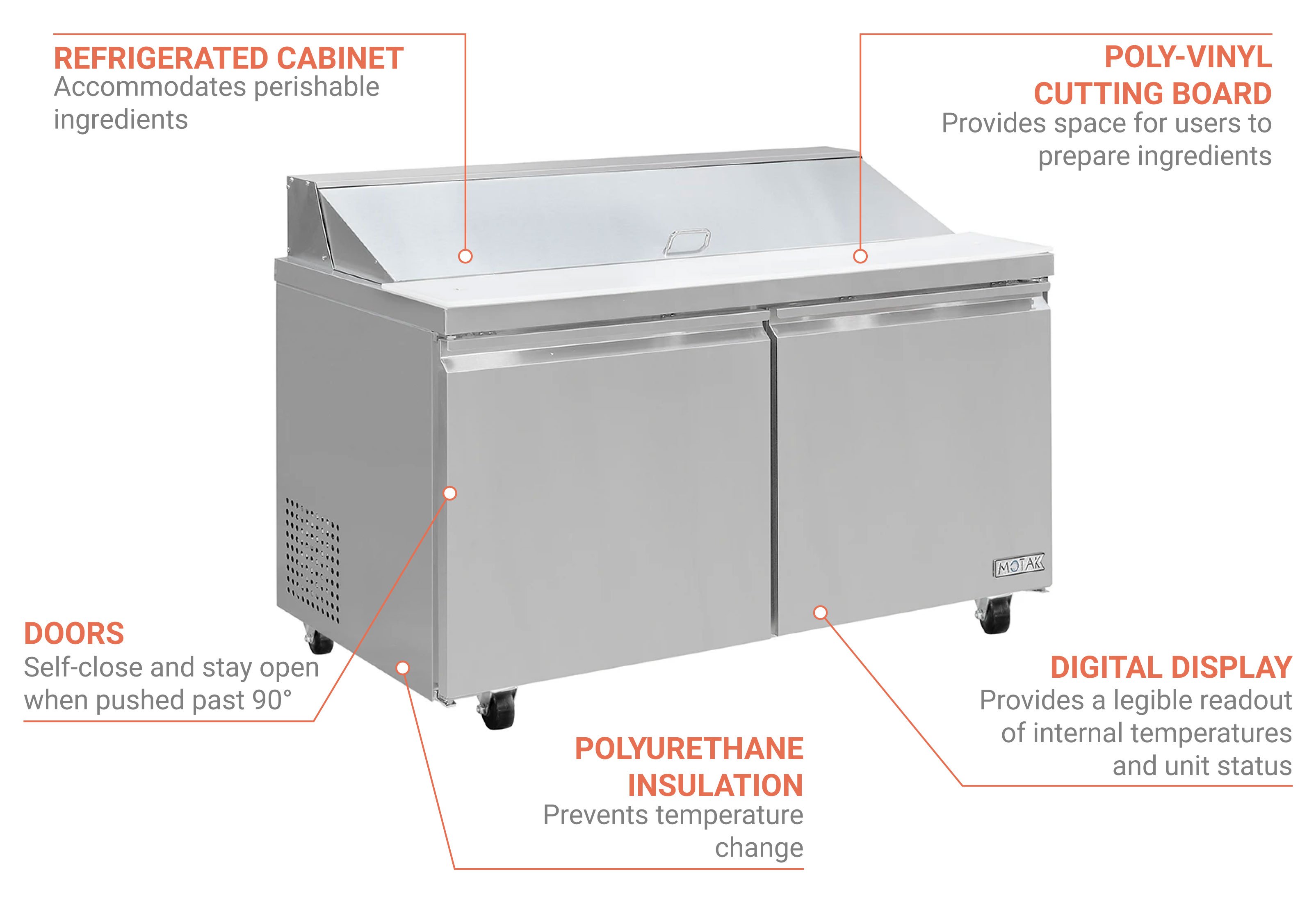 Centaur CST-60 60 1/5" Centaur® Plus™ Sandwich/Salad Table w ...