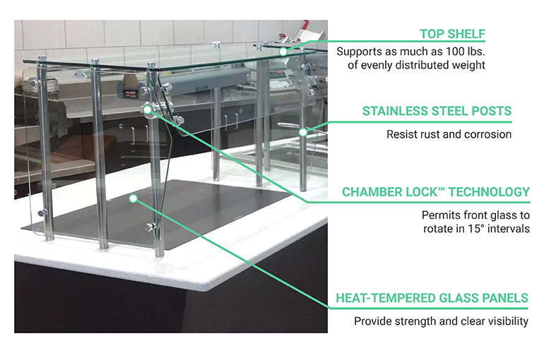 Advance Tabco GSG-12-84 Self Service Shield - Heat Tempered Glass Top ...