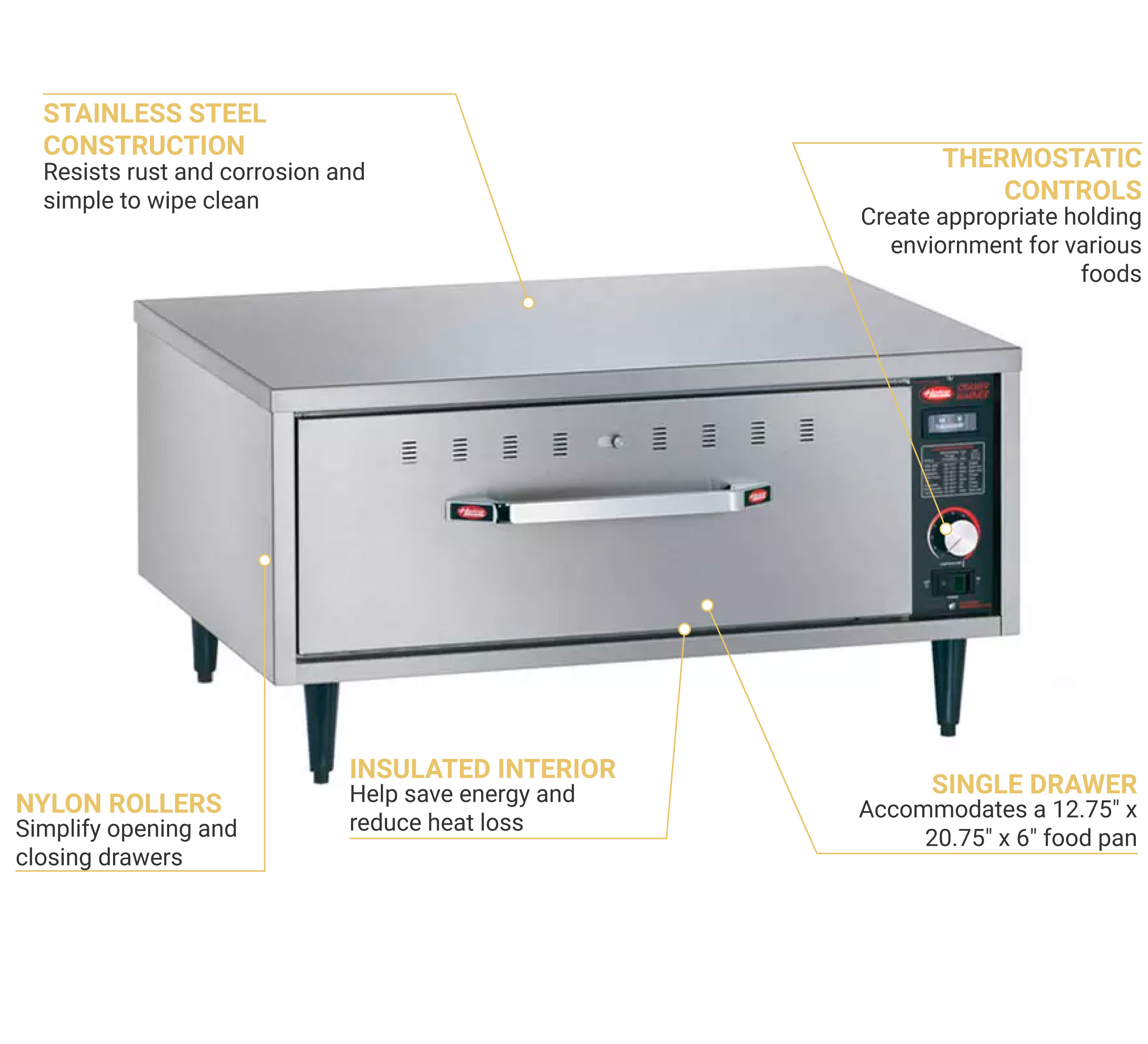 Hatco HDW-1 29.5"W Freestanding Warming Drawer w/ (1) 21.5" Compartment ...