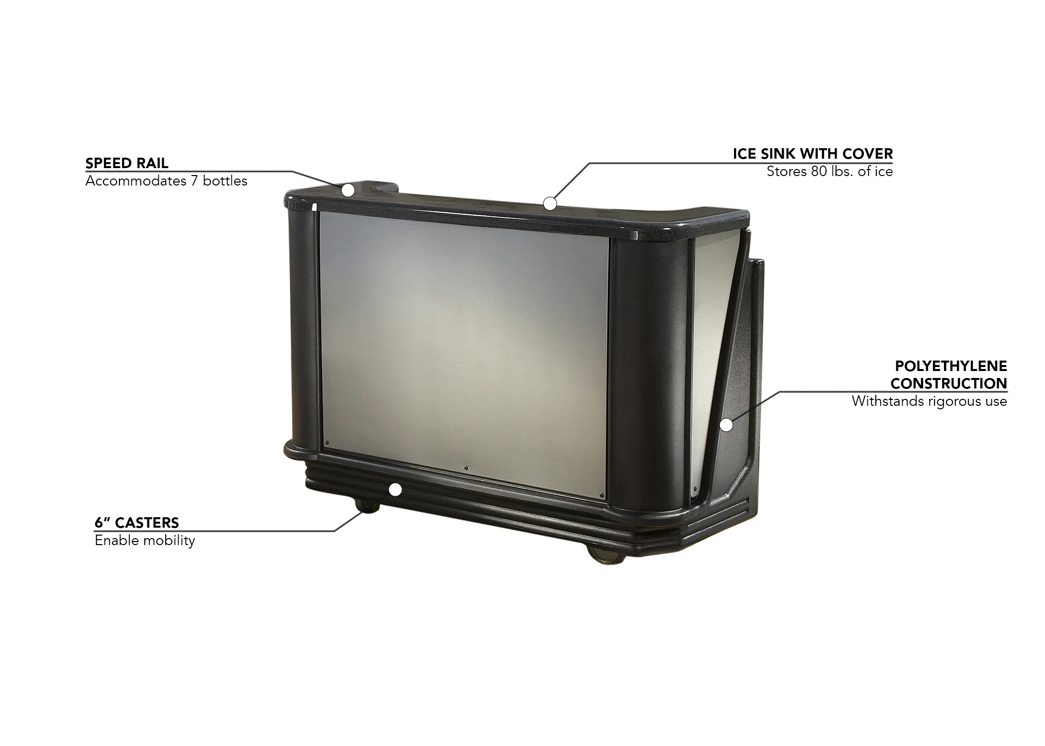 Cambro BAR730DSPMT770 72 3/4" Portable Bar - Post-Mix Drink System, CO2 ...