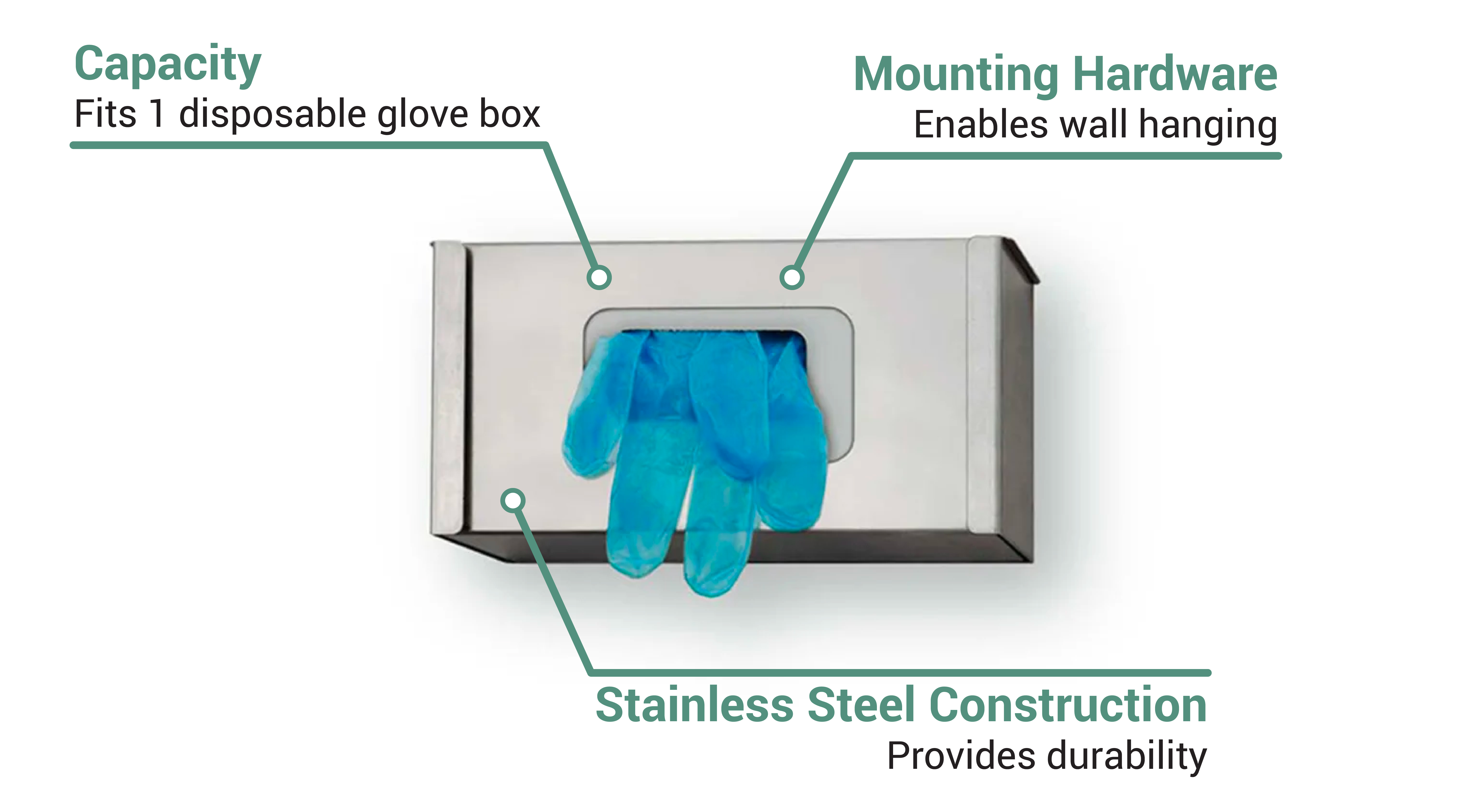 Louis Tellier Wall Mount Disposable Glove Dispenser - 3 1/5"W x 5 3/10 ...
