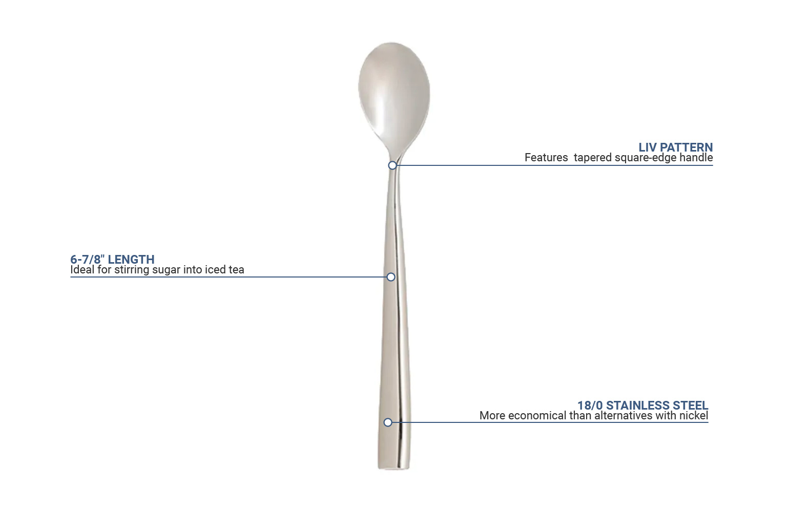 Arcoroc FL418 6 7/8" Teaspoon with 18/0 Stainless Grade, Liv Pattern