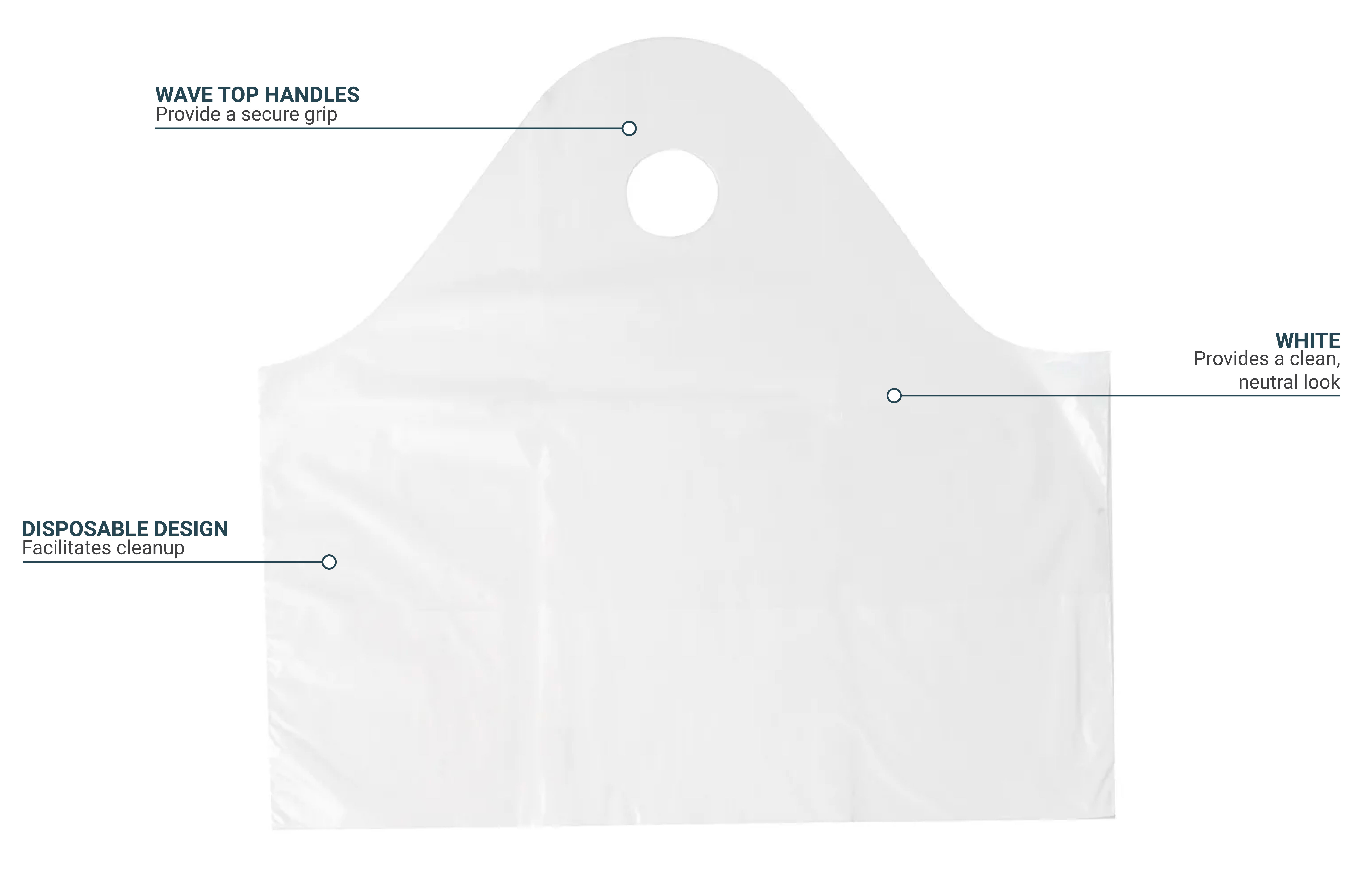 LK Packaging Poly Take Out Bag w/ Handles - 19" x 18" x 9 1/2", White ...